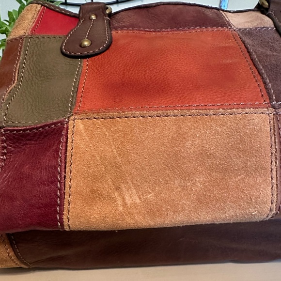 Fossil | Bags | Fossil Leather And Suede Patchwork Vintage Purse | Poshmark